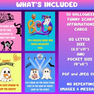 50 Funny Scary Halloween Affirmations for Kids Printable Trick-or-treat ...