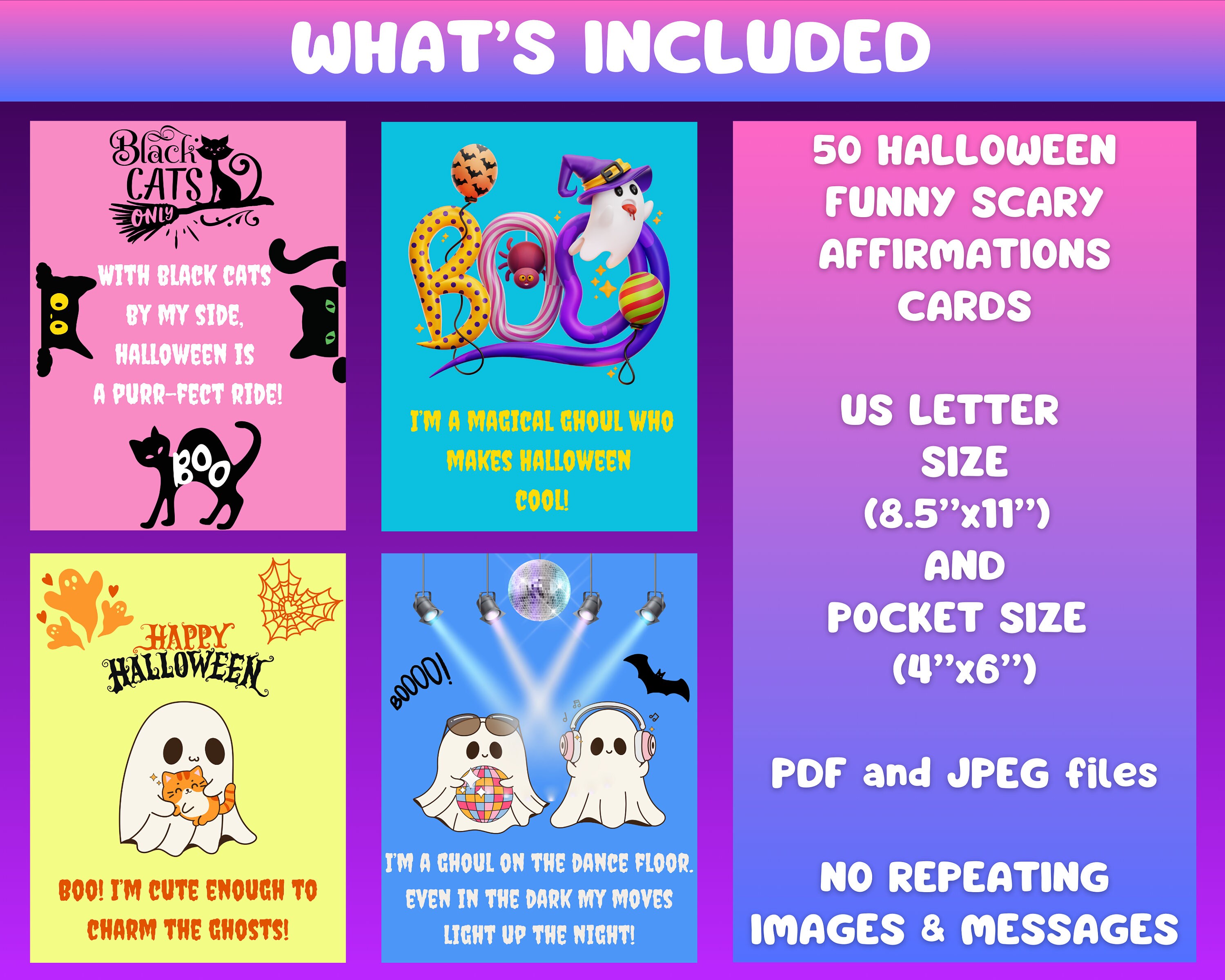 50 Funny Scary Halloween Affirmations for Kids Printable Trick-or-treat ...