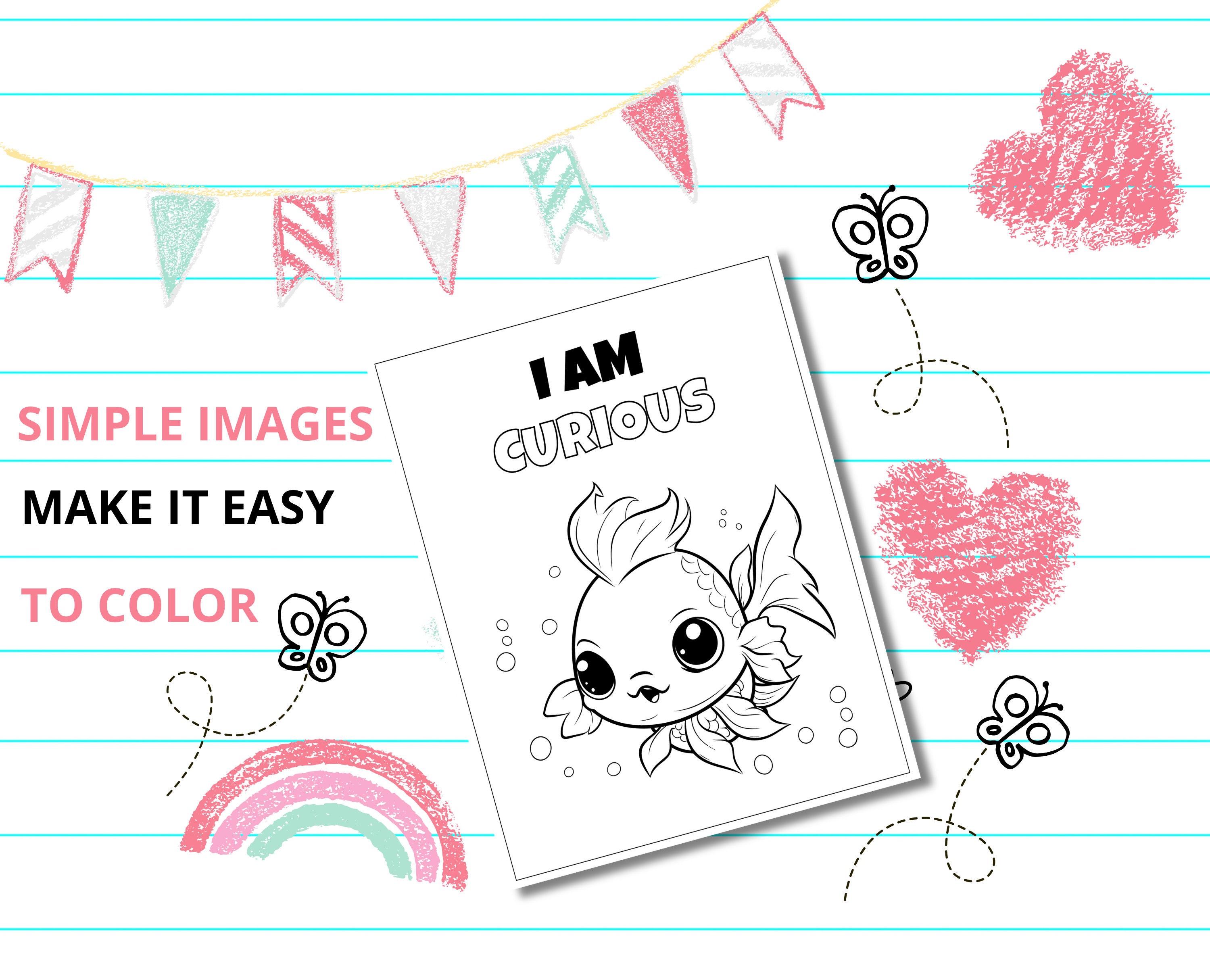 55 Baby Animals Positive Affirmations Coloring Book | Digital Download ...