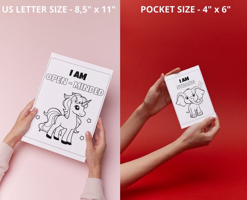 55 Baby Animals Positive Affirmations Coloring Book | Digital Download ...