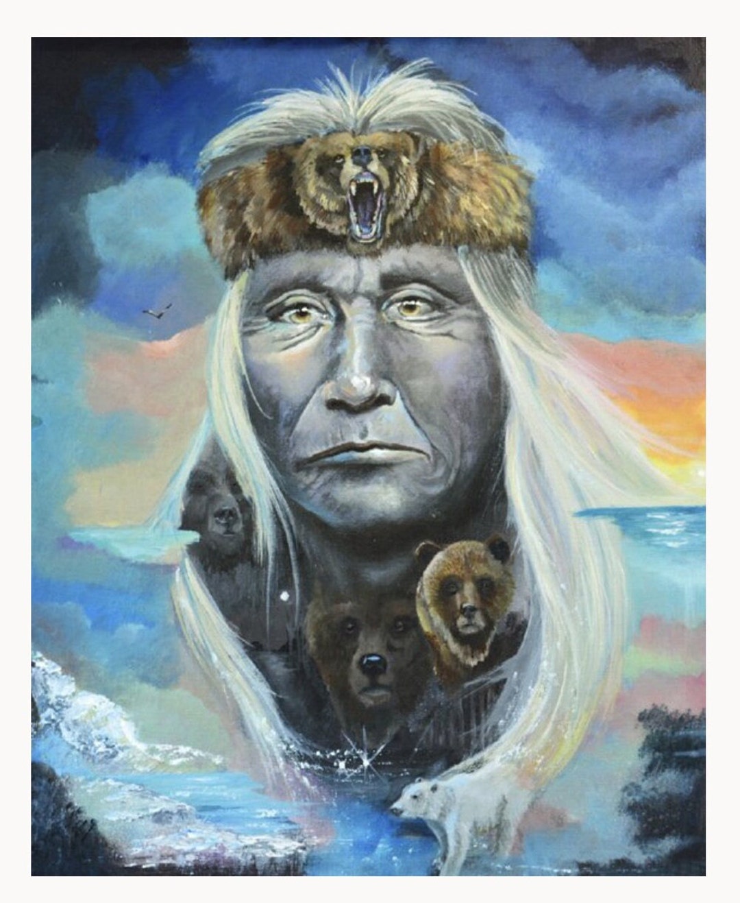 Chief Bear A Native American Chief at Dusk—100% Top Quality Cotton 44 ...
