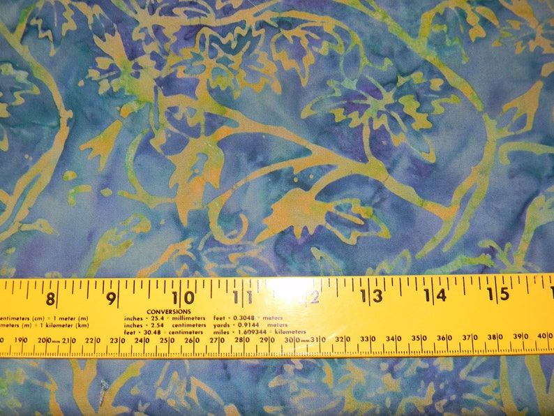 Cotton Batik Fabric in Soft green and Blue 1/2 yd | Etsy