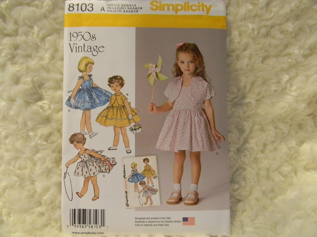 Uncut Simplicity Pattern 8103 Precious Vintage 1950's Style Little ...