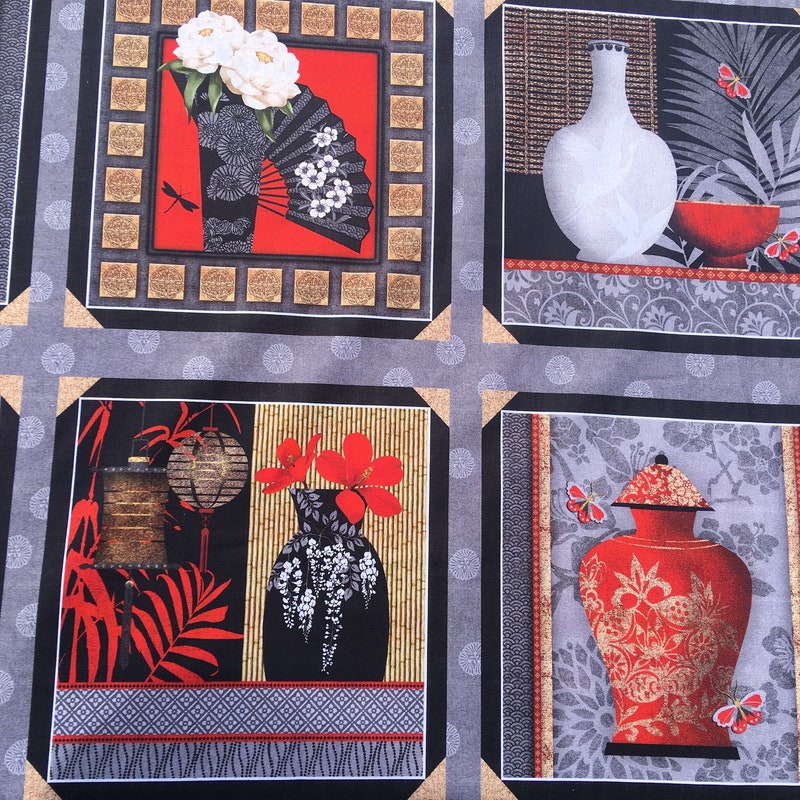 Asian Print Fabric - Etsy