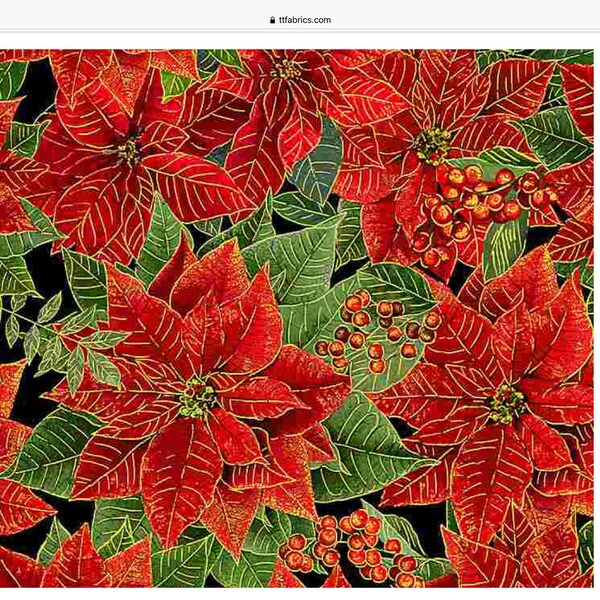 Poinsettia Fabric - Etsy