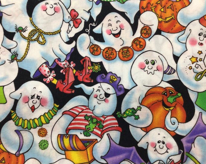 Vintage Daisy Kingdom Fabric “BOO GHOSTS” for Halloween 14” by WOF ...