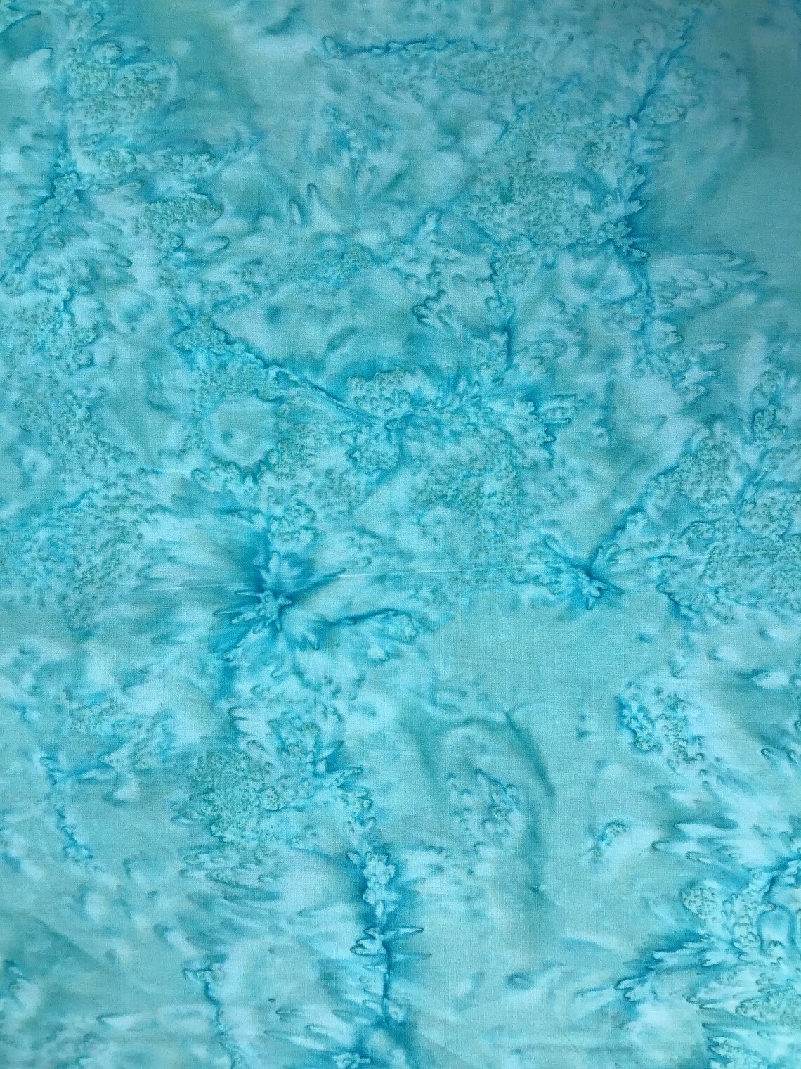 Water Mottled Aqua Color Batik Cotton Fabric - Etsy
