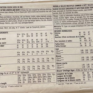 Uncut Simplicity Pattern 7141 Misses Top and Skirt - Etsy