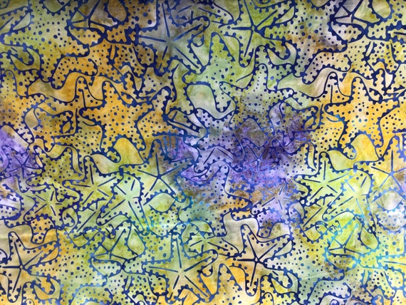 Starfish on Batik Cotton Fabric - Etsy