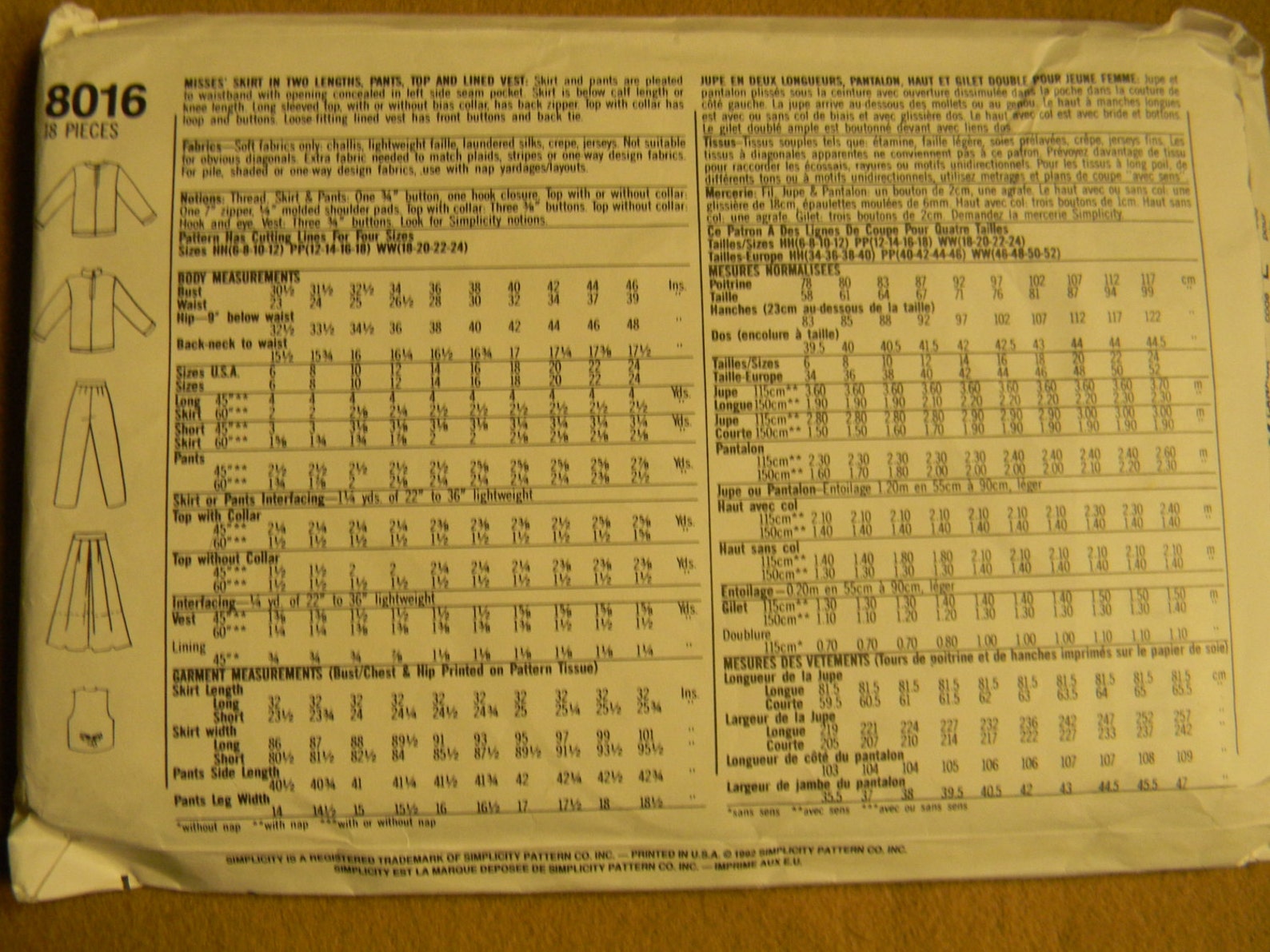 Vintage Uncut Simplicity Pattern 8016 Size 6-12 Easy Skirt | Etsy