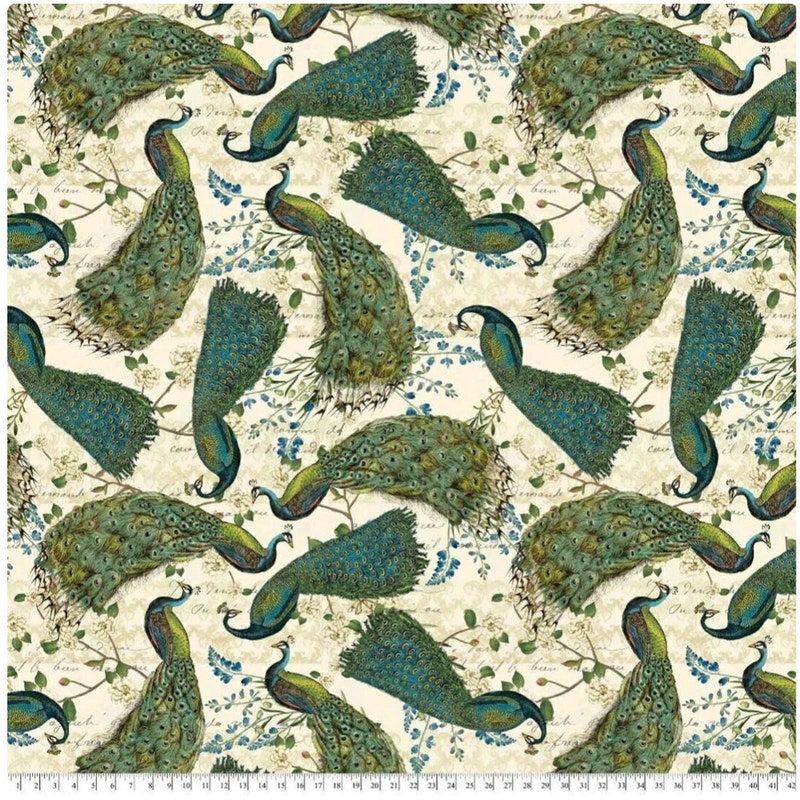 Peacock Fabric - Etsy