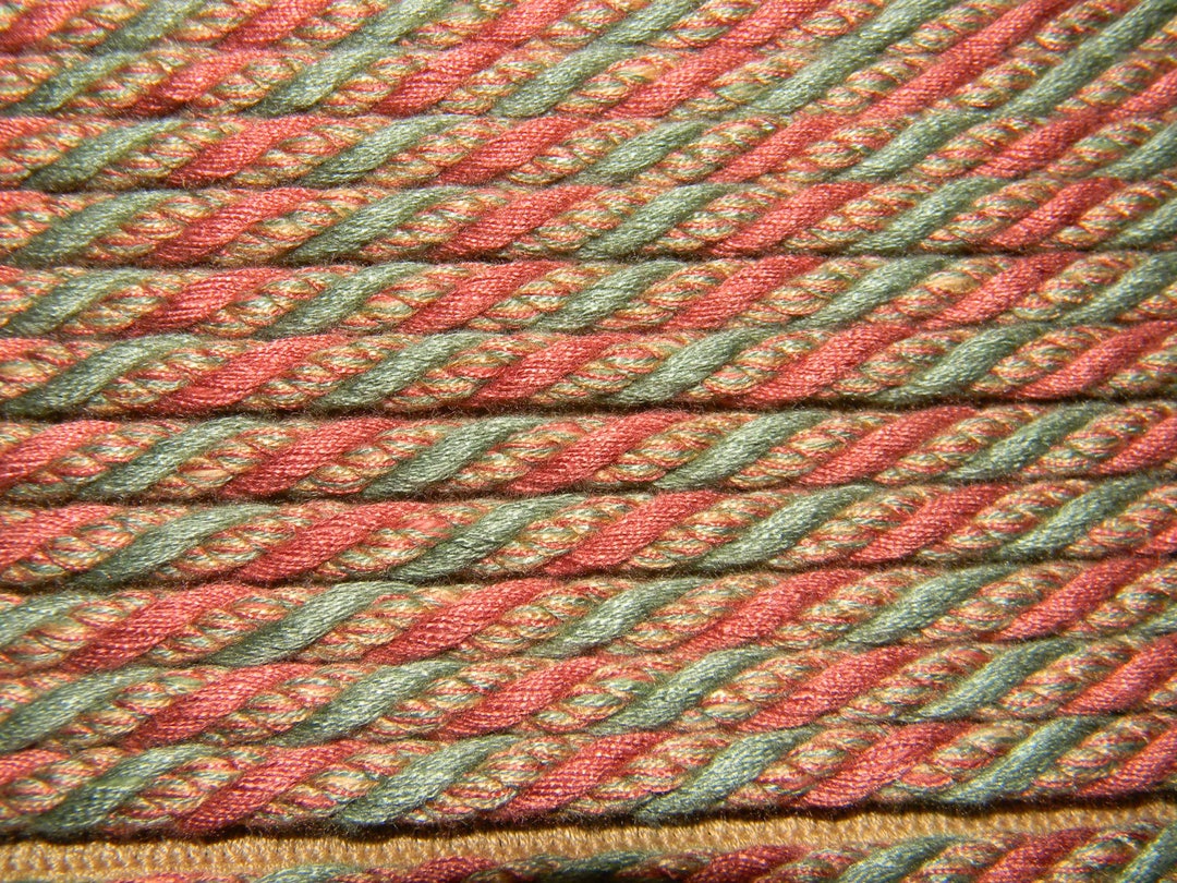 3/8 Conso Cord With Knit Lip in Pumpkin With Green and - Etsy