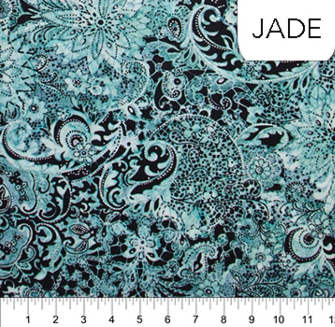 Paisley Print on a Jade Background Batik Cotton Fabric by Banyan Batiks 81221-67 - Etsy