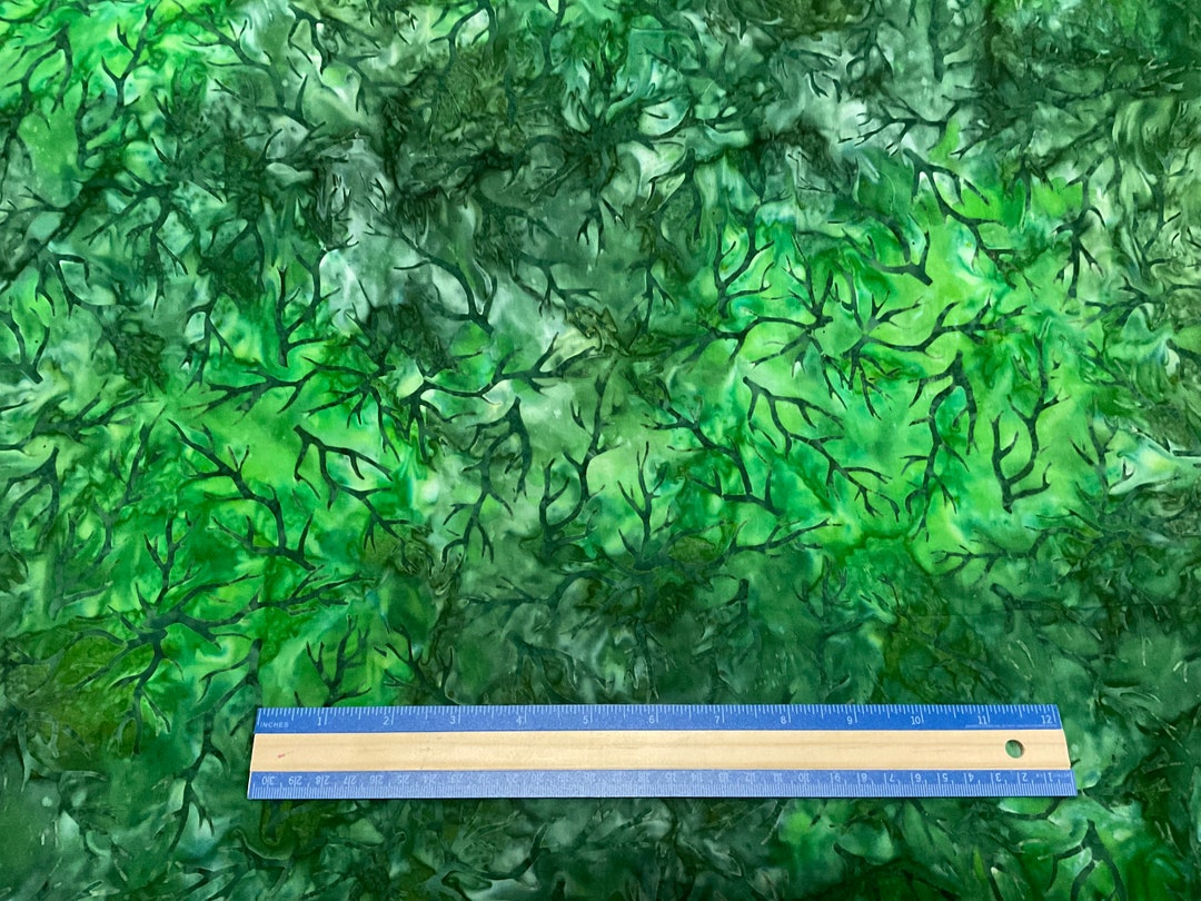 Shades of Green Destination Batik Print Cotton Fabric by Banyan Batiks ...
