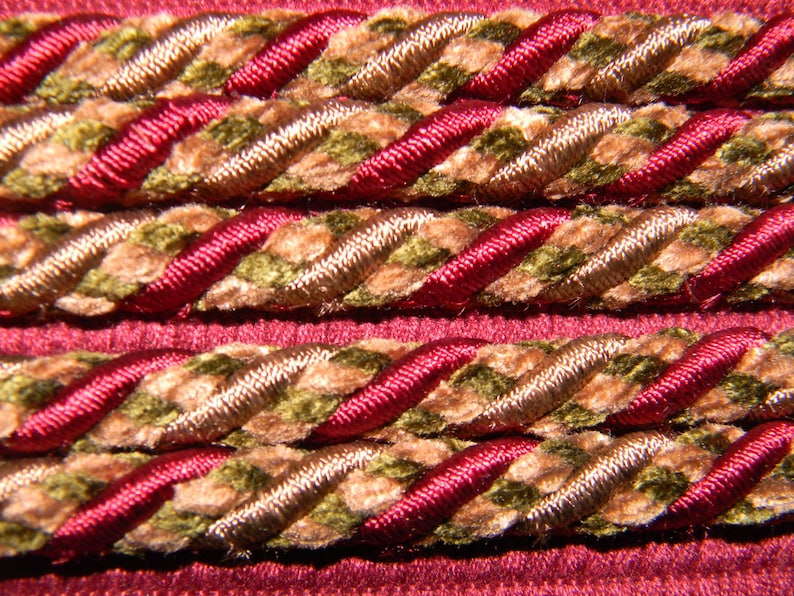 3/8 Conso Cord With Knit Lip in Burgundy With Green and - Etsy