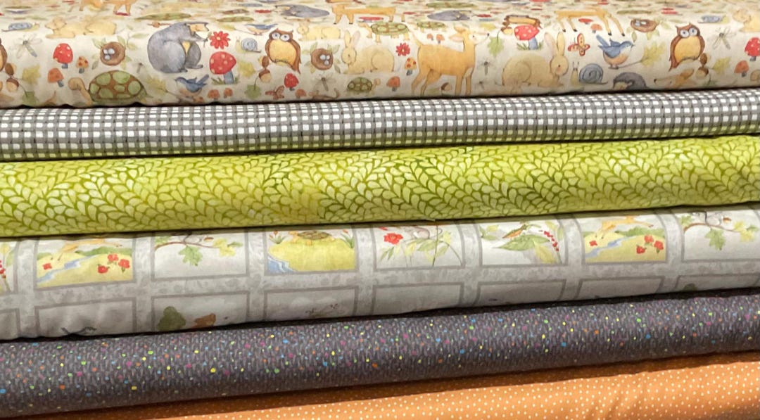 Woodland Animals Bundle of 6 Fat Quarters or Six 1/2 Yards Top Quality ...