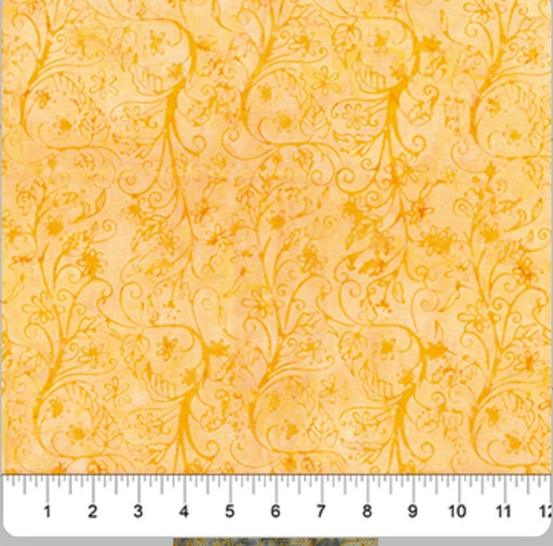 Flutter Pastel Batik Cotton Fabric in Yellow and Orange by Banyan ...