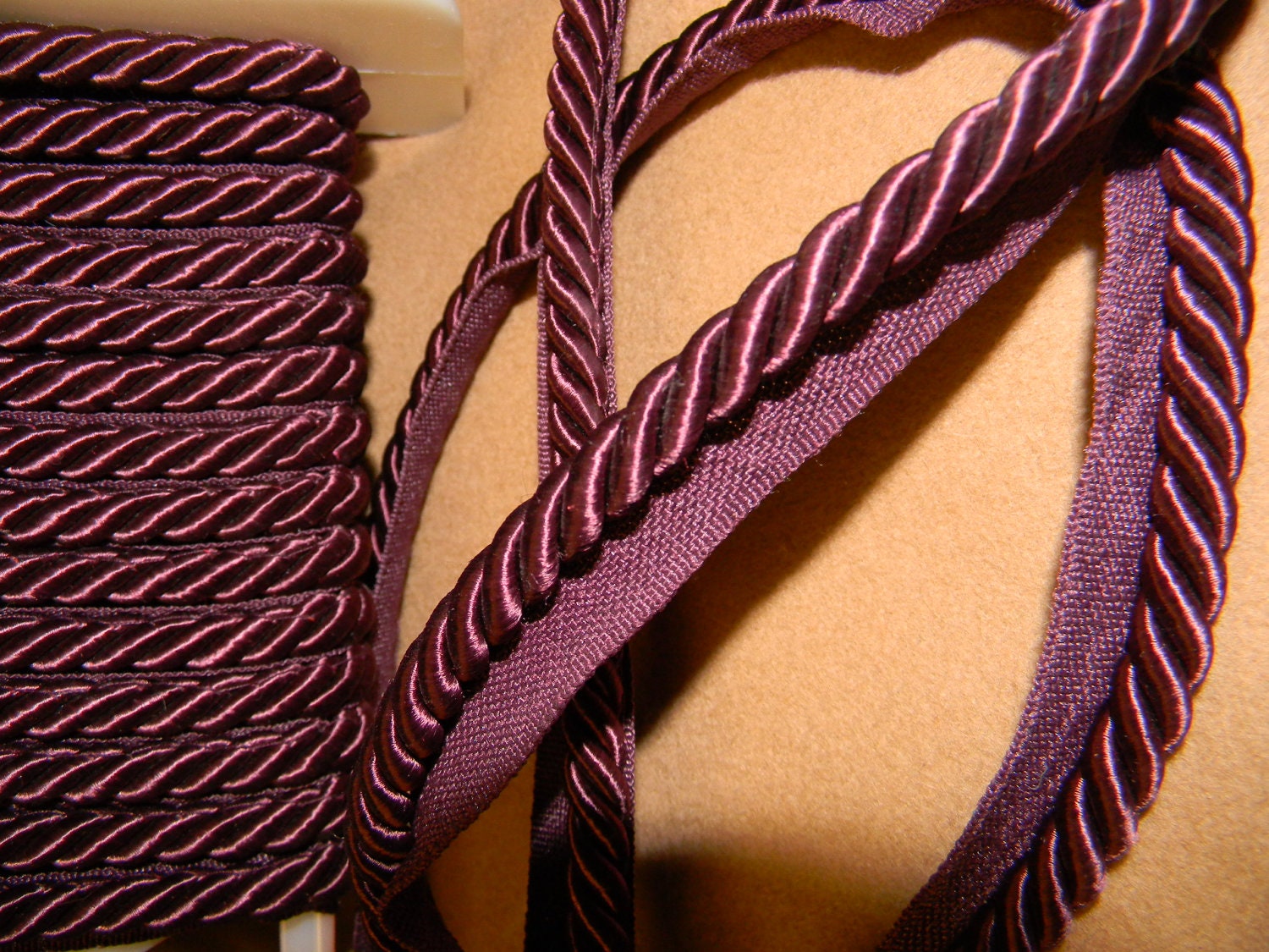 Large Upholstery Cord,welting, Piping With a Lip in Eggplant - Etsy