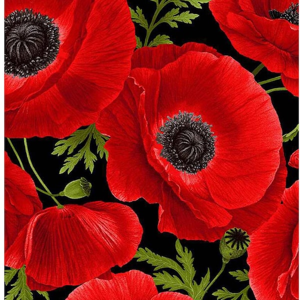 Poppy Fabric - Etsy