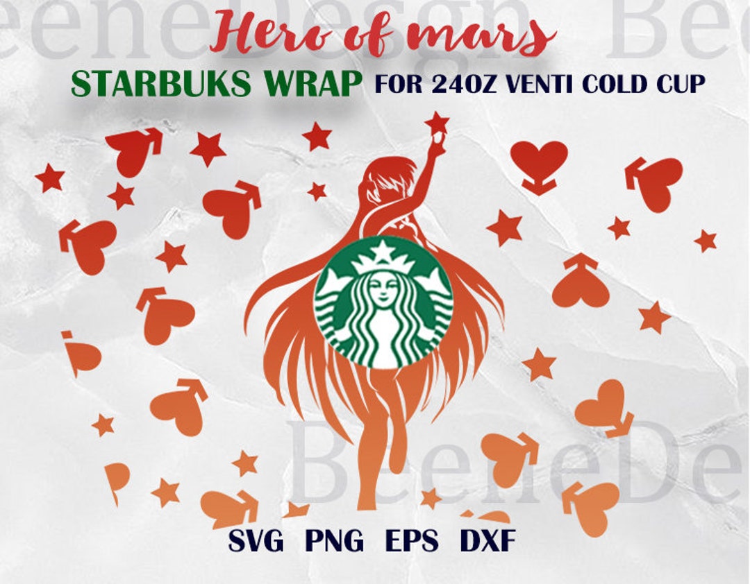Hero of Mars Starbucks Wrap Cold Cup 24oz Svg Anime Japanese Wrap Cold ...