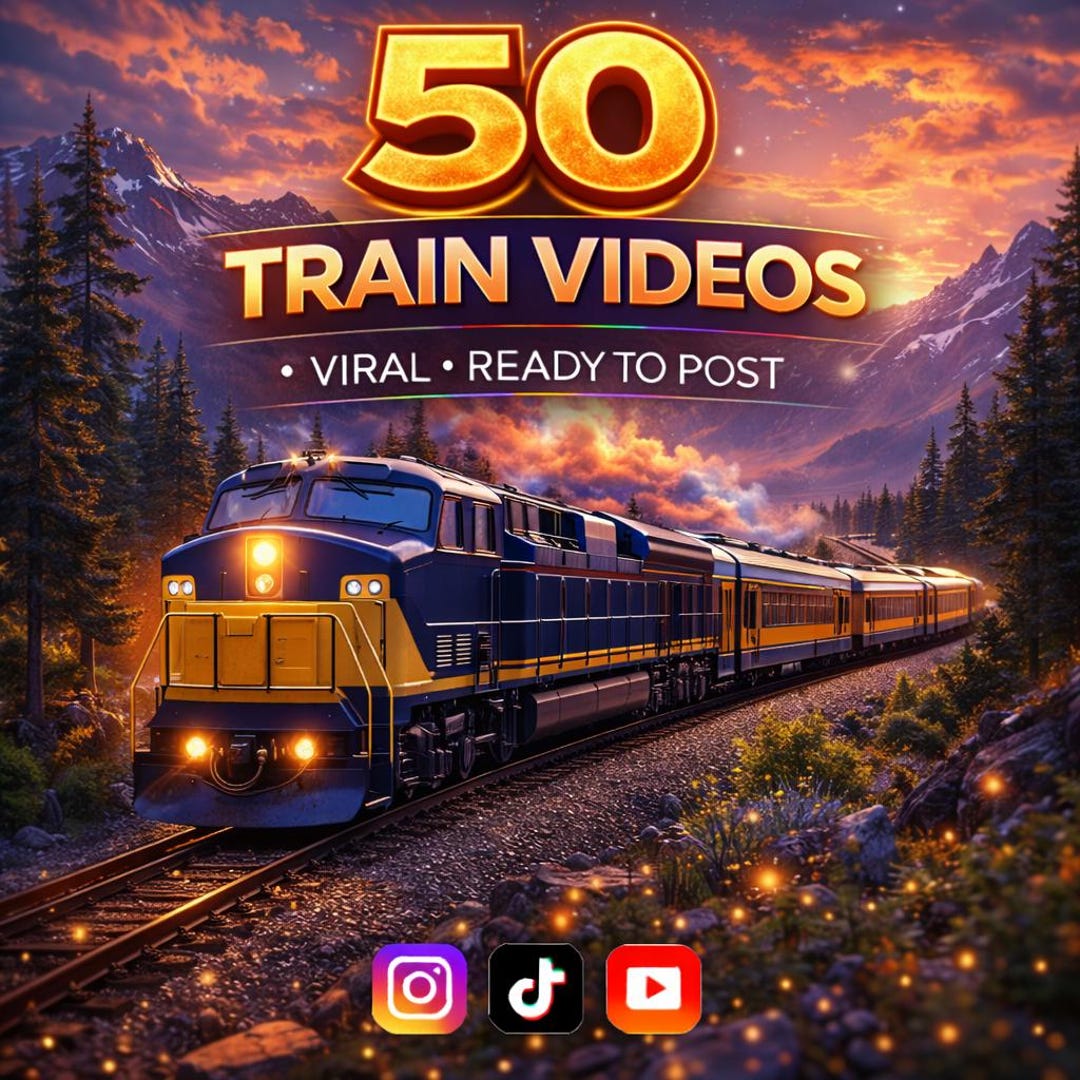 50 HD/4K Train Video Clips | Travel Content (digital Download) - Etsy