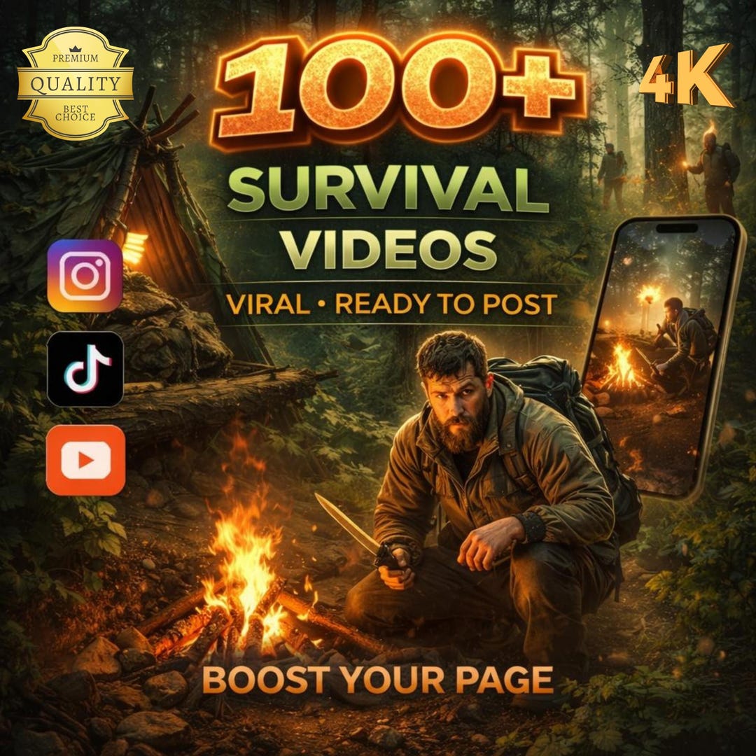 100+ Viral Survival Videos | 4K Camping Clips (digital Download) - Etsy
