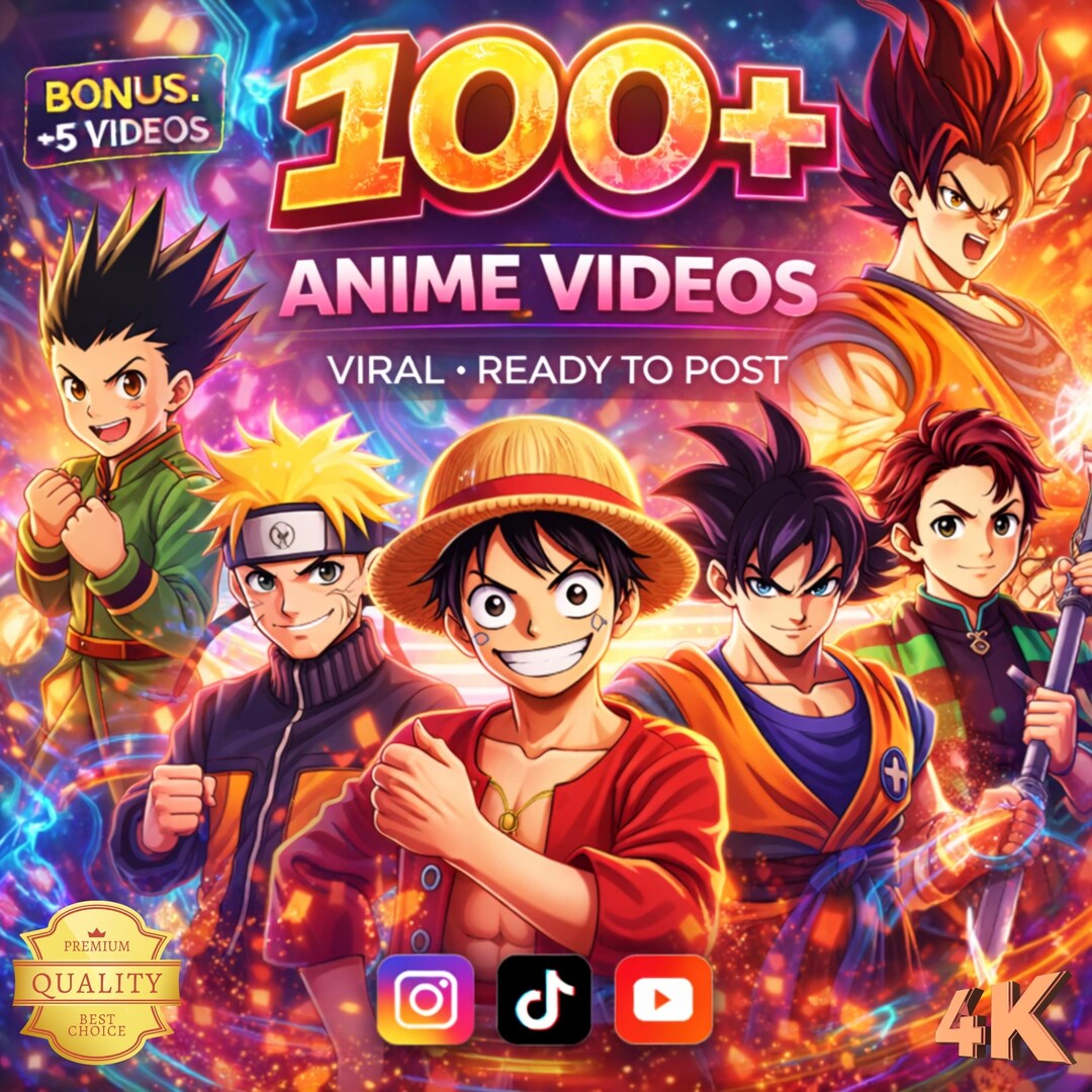 100+ Viral Anime Clips | HD/4K Video Edits (digital Download) - Etsy
