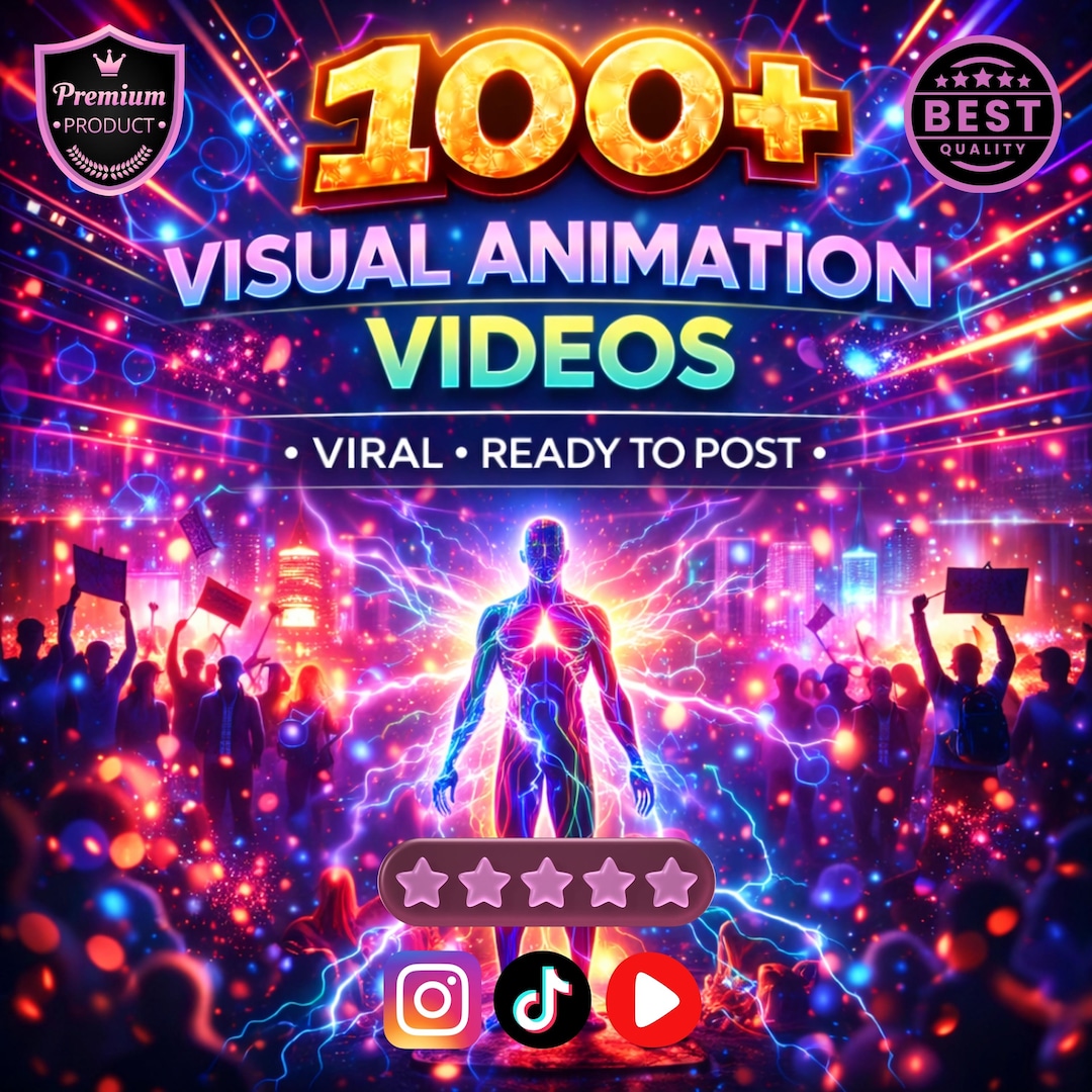 100 Visual Animation Video Clips | Tiktok, Reels, Yt-shorts (digital ...