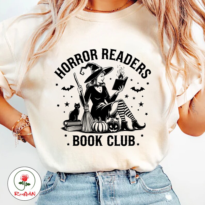 Vintage Horror Readers Book Club SVG Spooky Readers SVG Witch Reading ...