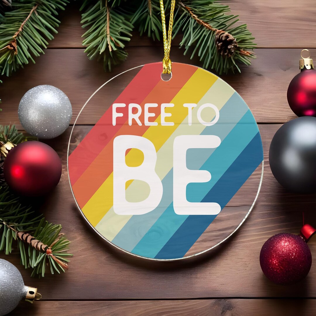 Pride Flag Ornament Free to Be LGBTQ Keepsake Christmas Lesbian Pride ...