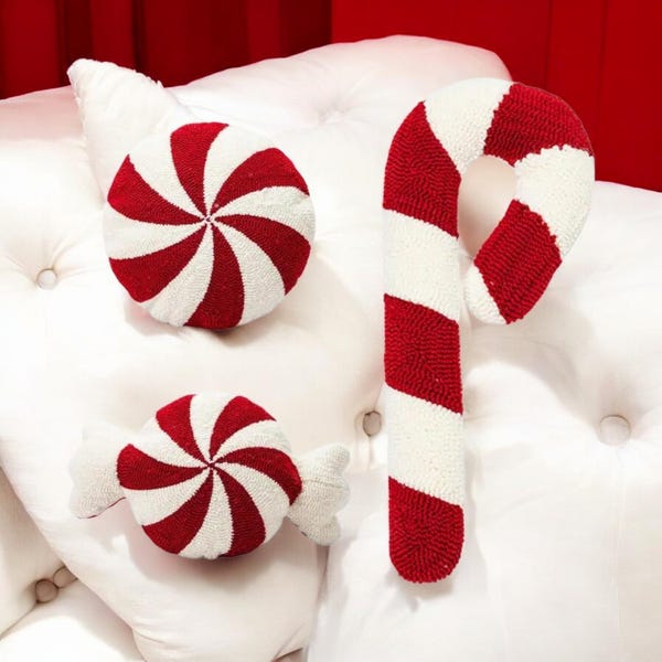 Candy Cane Pillow - Etsy