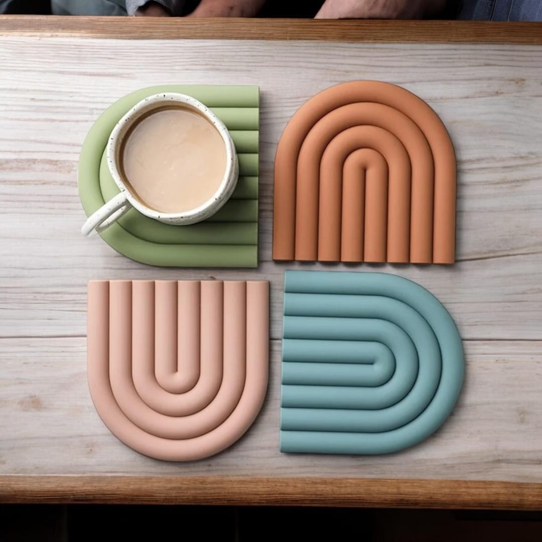 Rainbow Coasters, Modern Coasters, Heat Resistant Mats, Non-slip ...