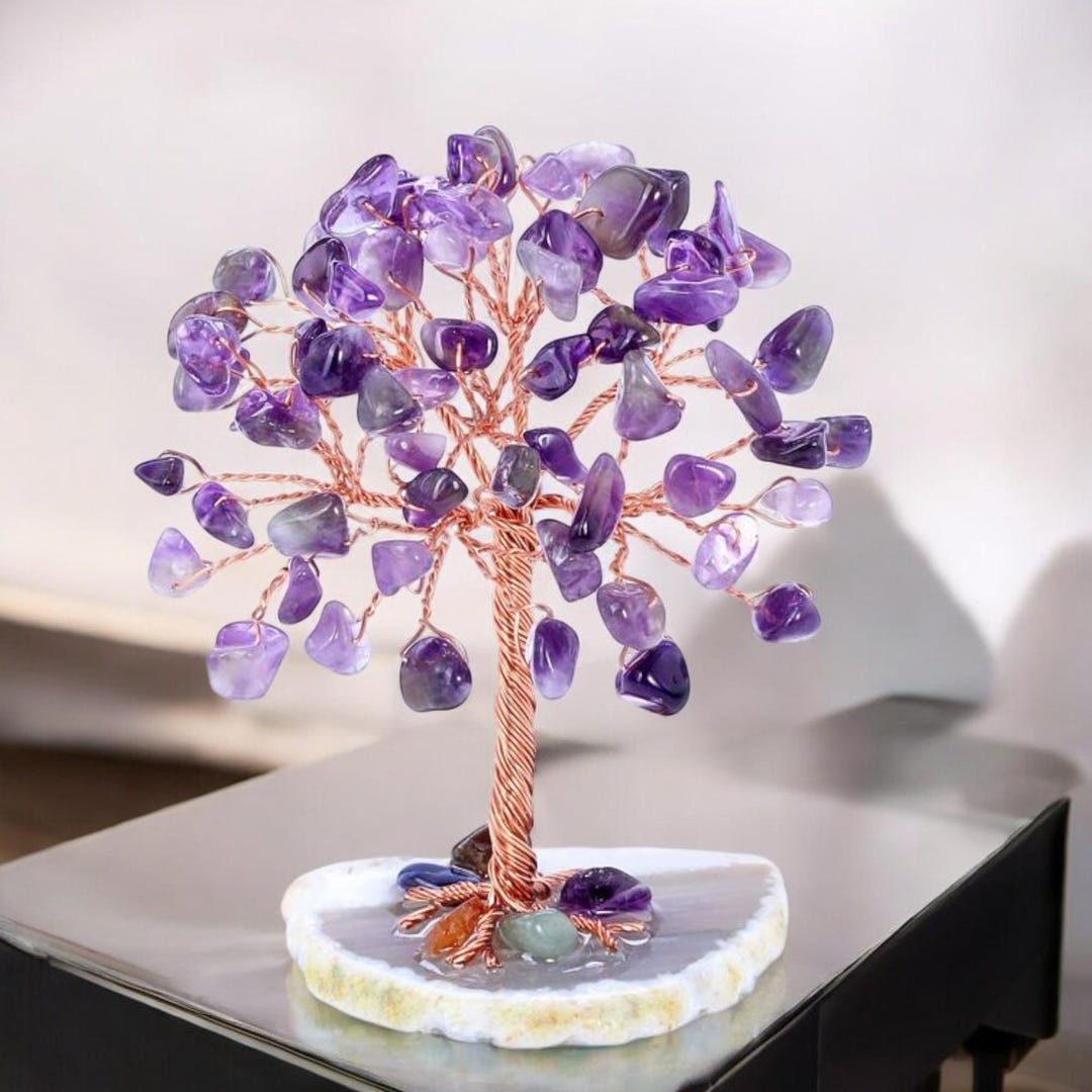 Mini Crystal Tree, Healing Gemstone Decor, Feng Shui Tree With Agate ...