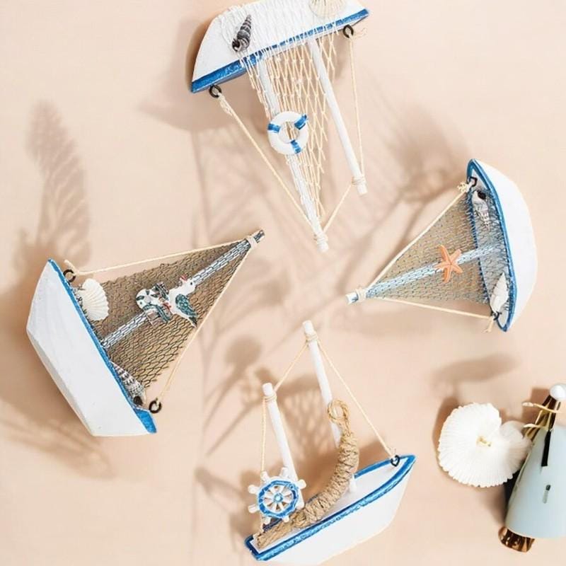 Set of 4 Miniature Sailboat Decor | Nautical Decor | Coastal Decor ...