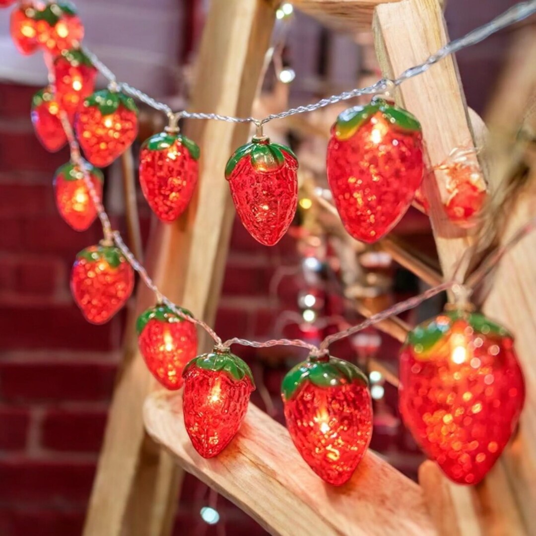 Whimsical Strawberry String Lights | Cascade Light Garland | Indoor ...