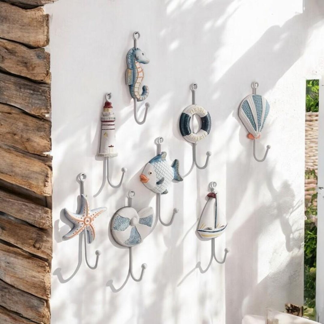 Nautical Decor Set - Mediterranean Style Sailboat, Shell, Small Fish ...