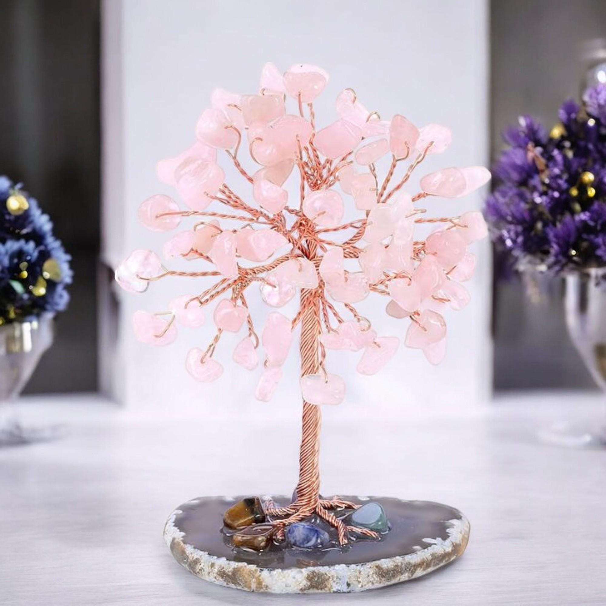 Mini Crystal Tree, Healing Gemstone Decor, Feng Shui Tree With Agate ...