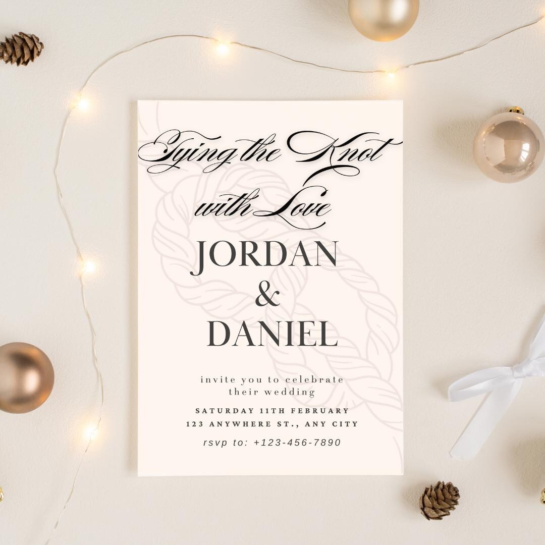 Wedding Invite Template - Editable - Sleek and Stylish, Print-at-home ...