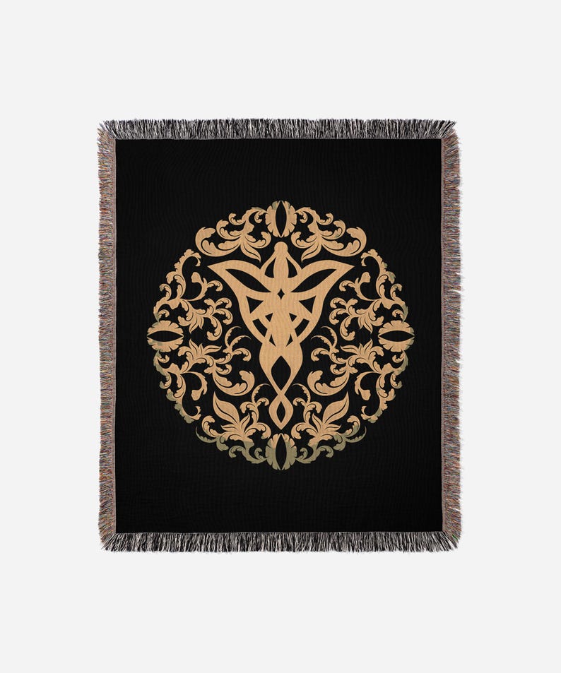 High Elven Banner Woven Blanket: Hidden Valley Symbol Tapestry - Royal ...