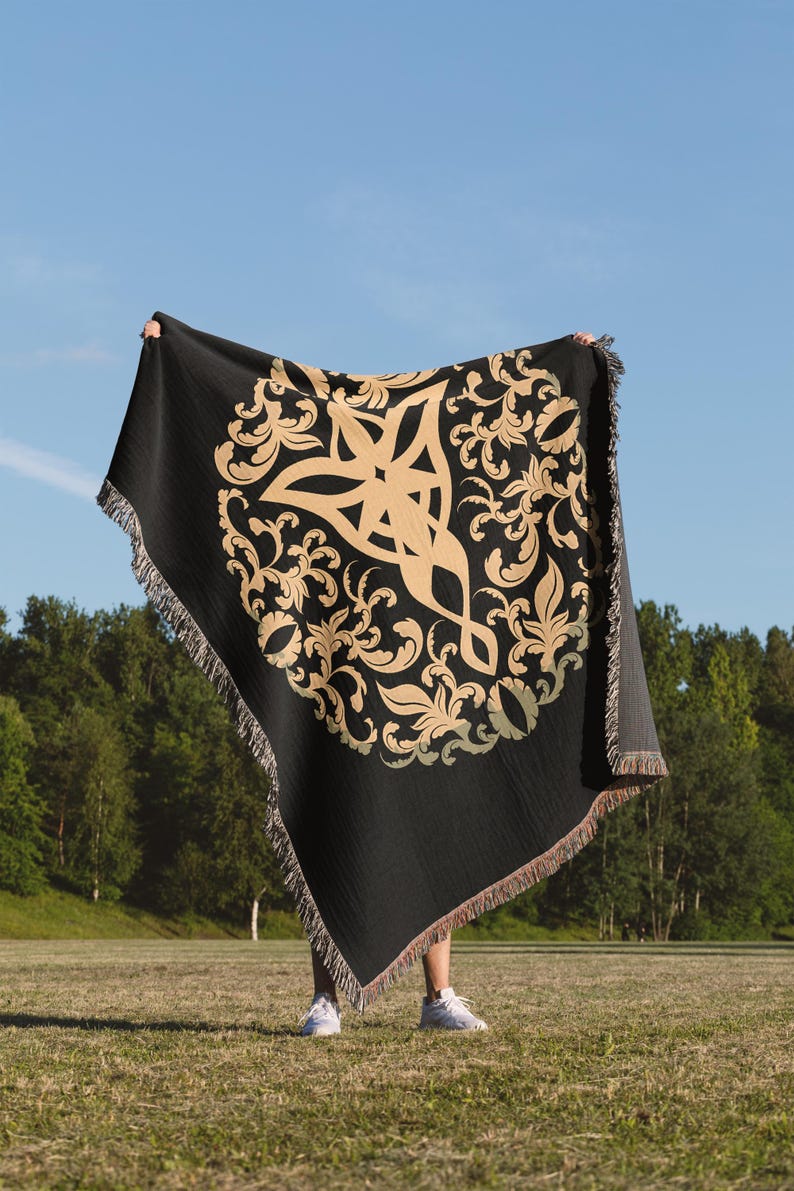 High Elven Banner Woven Blanket: Hidden Valley Symbol Tapestry - Royal ...