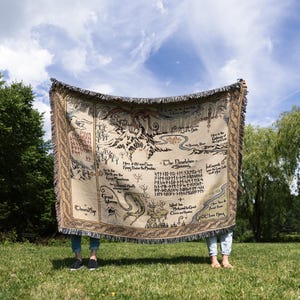 The Hobbit Thror Map Throw Blanket Gift for LOTR Fans, Lord of the ...