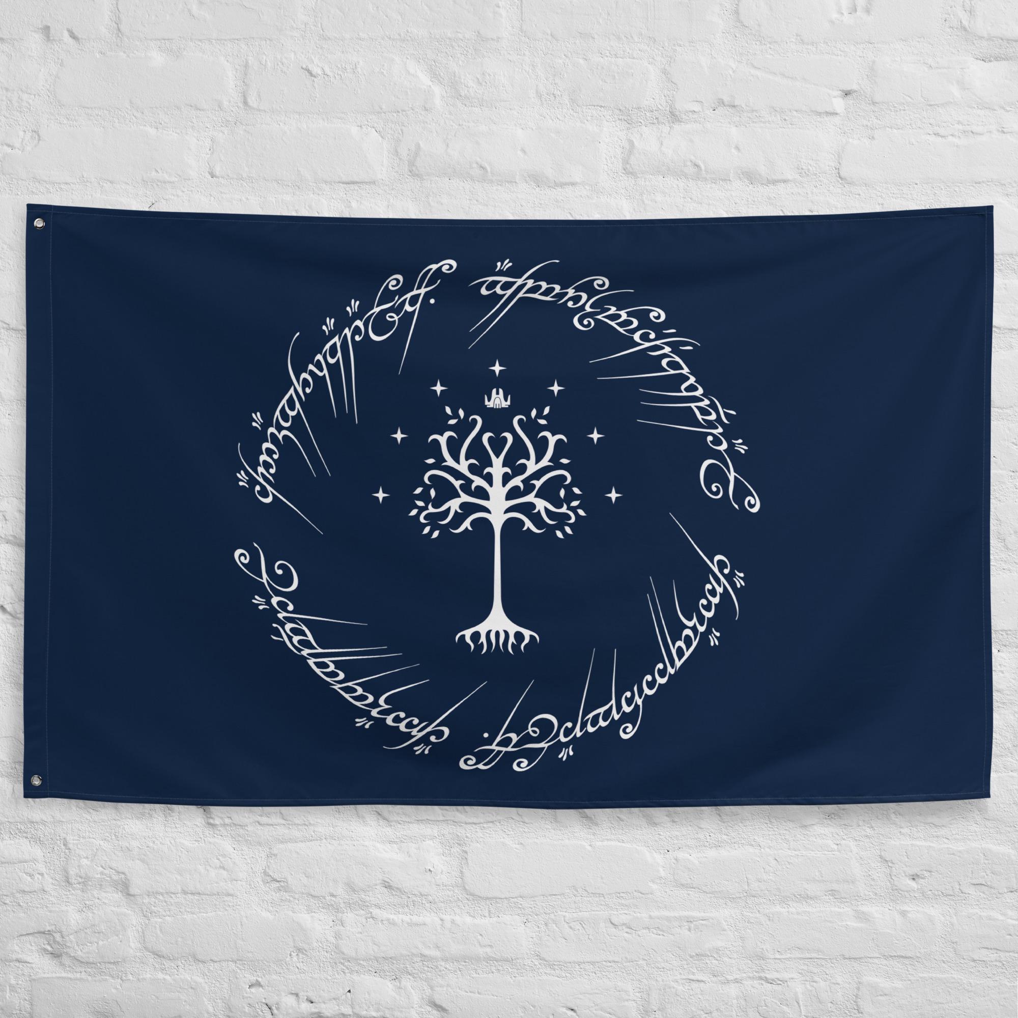 LOTR Blue Gondor Flag Tree of Gondor Flag the Lord of the Rings Banner ...