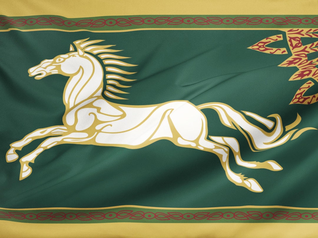 LOTR Rohan Flag Rohan Horse Flag the Lord of the Rings Banner Rohan ...