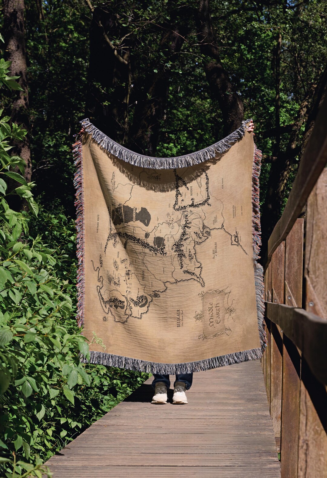 Lord of the Rings Middle Earth Map Throw Blanket Gift for LOTR Fans ...
