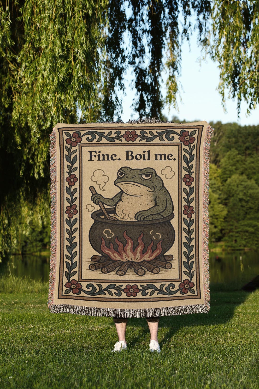 Weird Medieval Frog Woven Tapestry, Funny Medieval Magical Esoteric ...