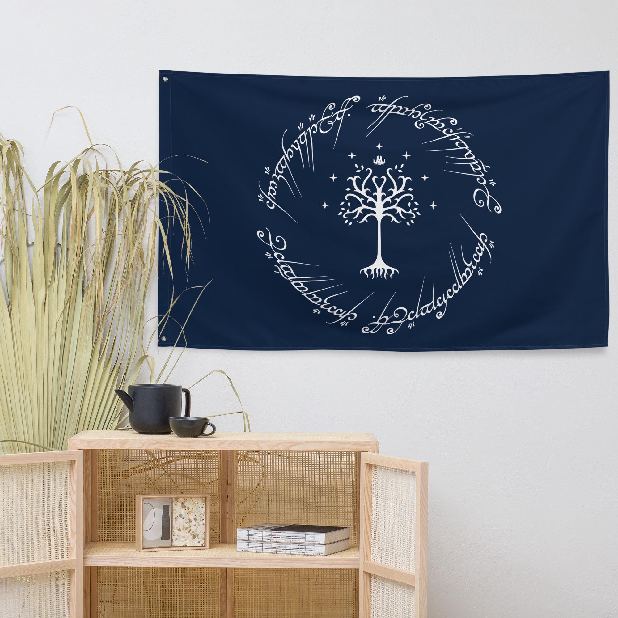 LOTR Blue Gondor Flag Tree of Gondor Flag the Lord of the Rings Banner ...