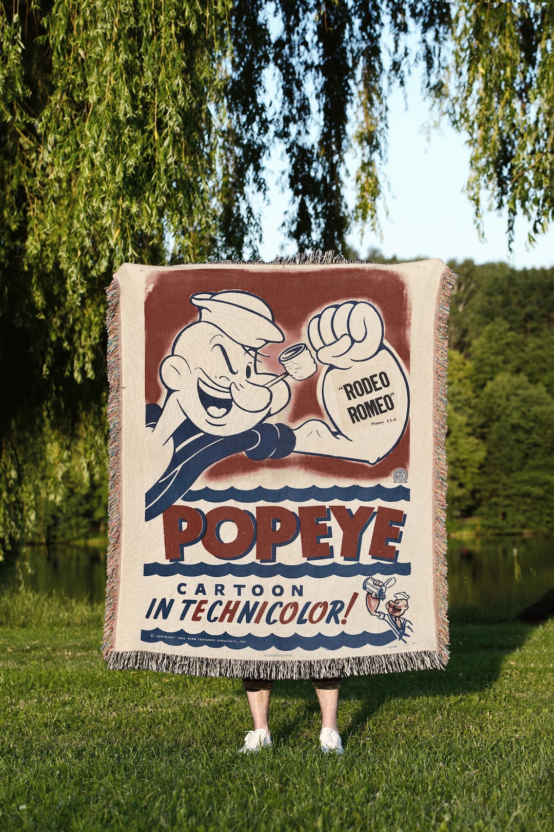Retro Popeye the Sailor Cartoon Poster Blanket Gift, Cartoon Poster ...