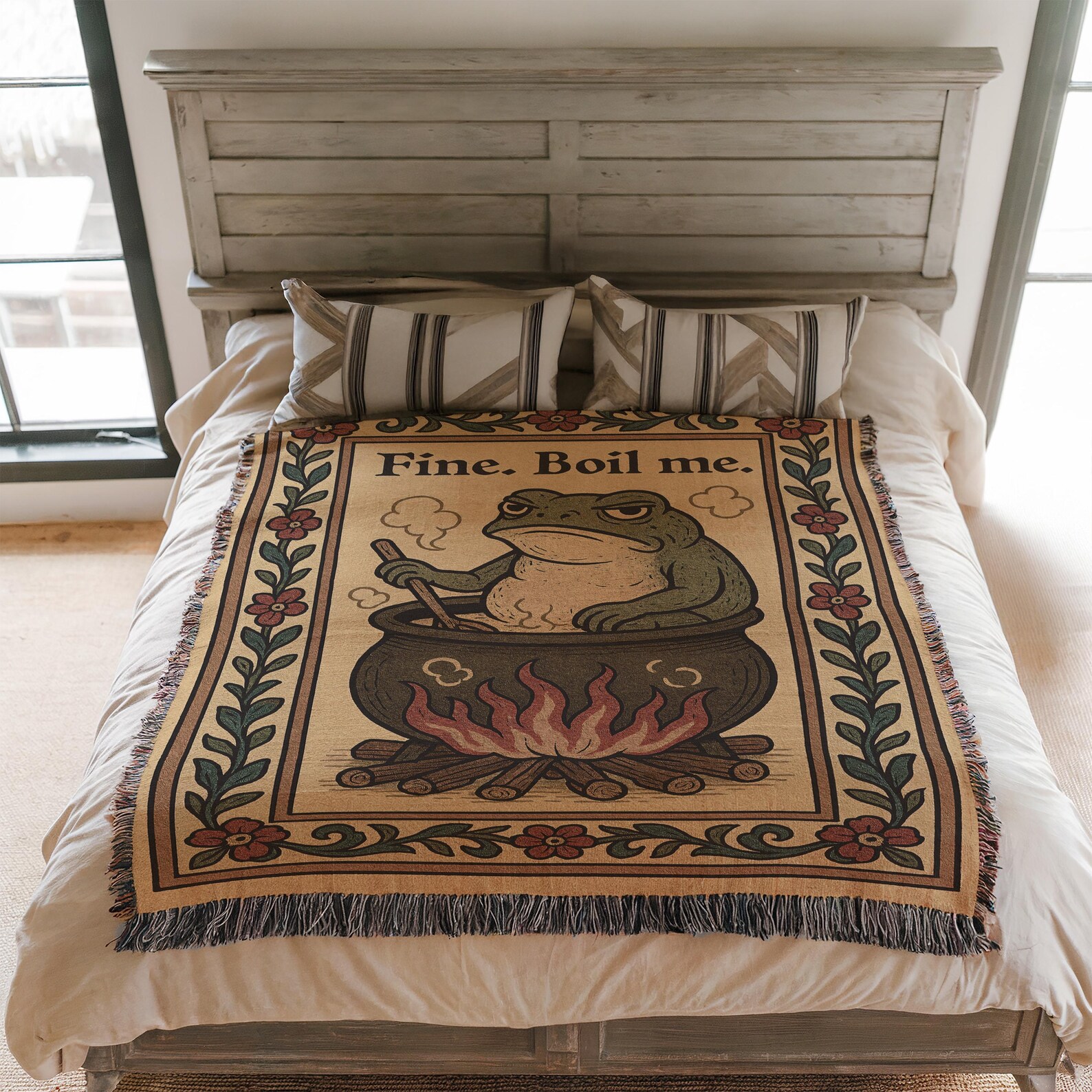 Weird Medieval Frog Woven Tapestry, Funny Medieval Magical Esoteric ...
