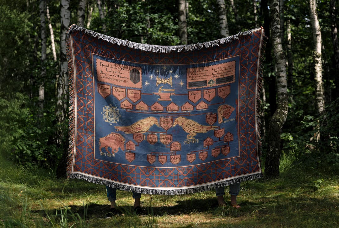 Lord of the Rings the Durin Family Tree Tapestry Blanket, Durin's Line ...