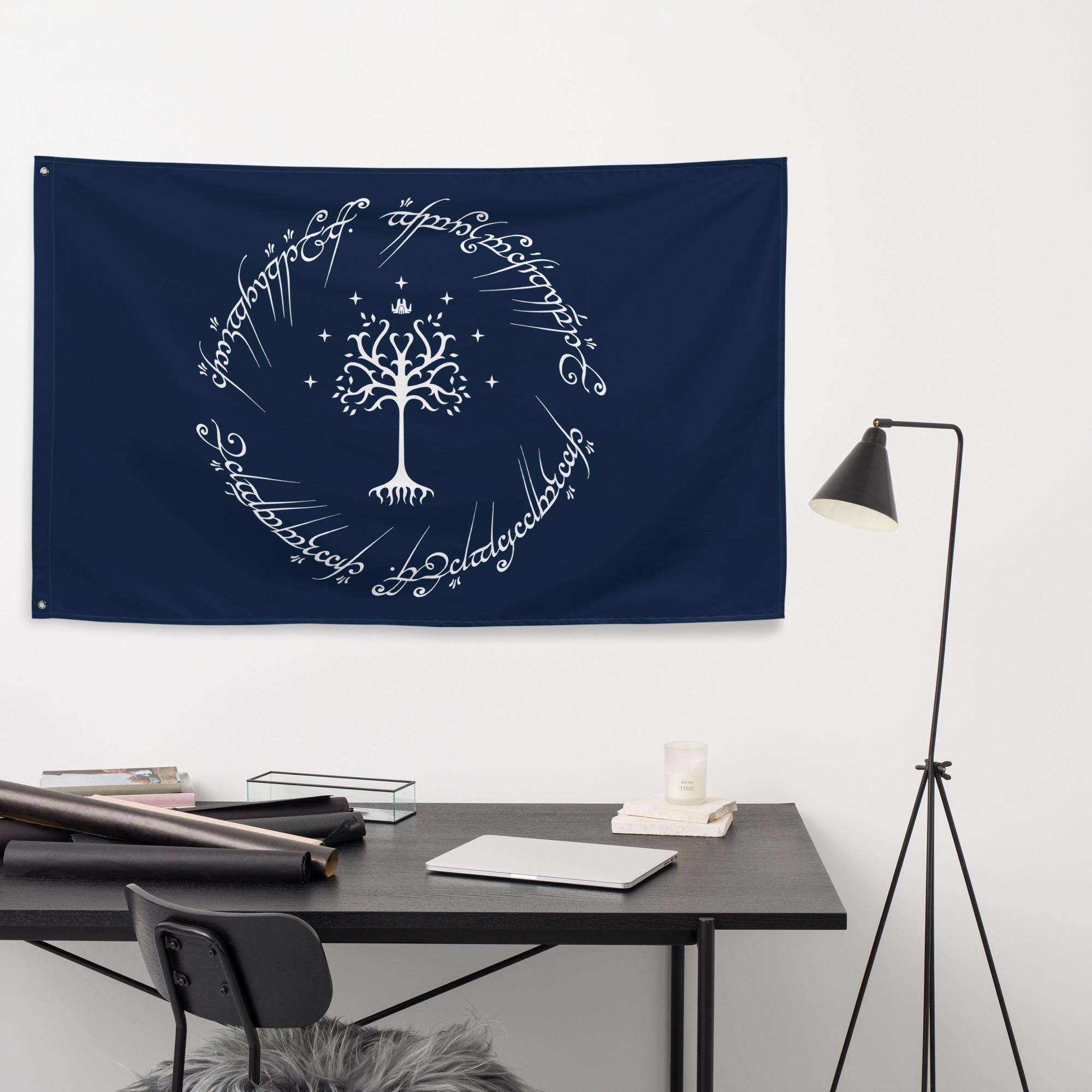 LOTR Blue Gondor Flag Tree of Gondor Flag the Lord of the Rings Banner ...